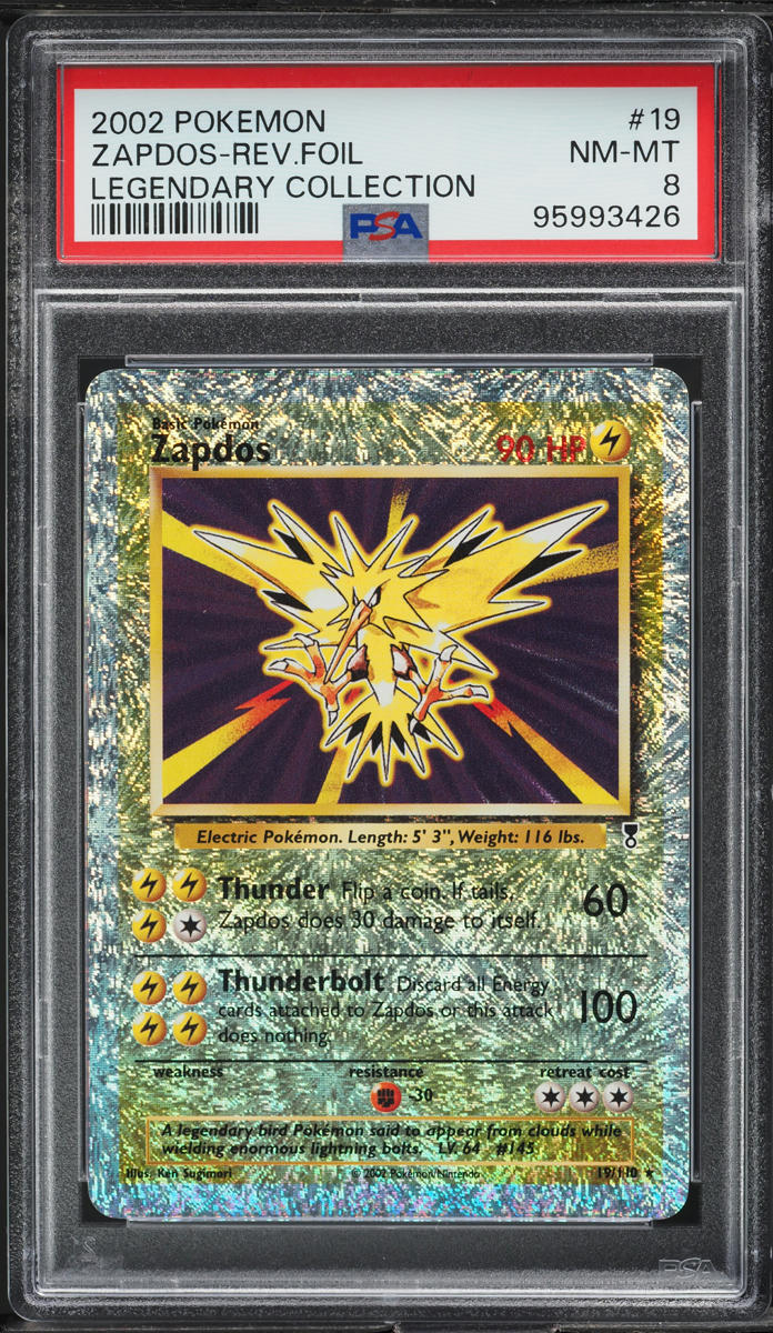 2002 Pokemon Legendary Collection Reverse Holo Zapdos #19 PSA 8 NM-MT ...