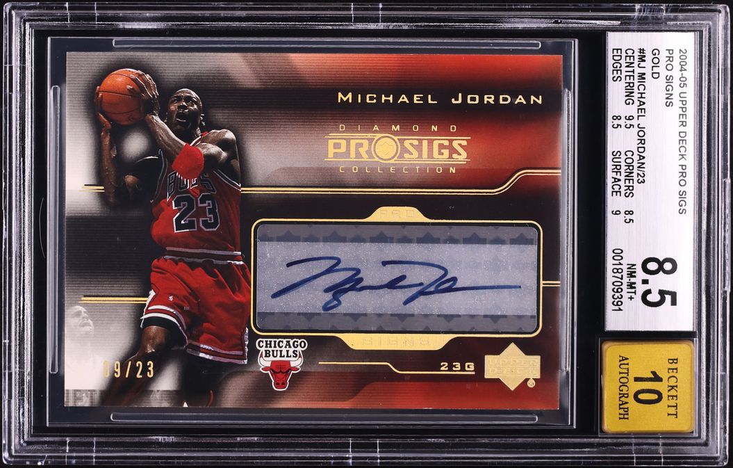 2004 Upper Deck Pro Sigs Gold Michael Jordan AUTO /23 #PS-MJ BGS 8.5 NM ...