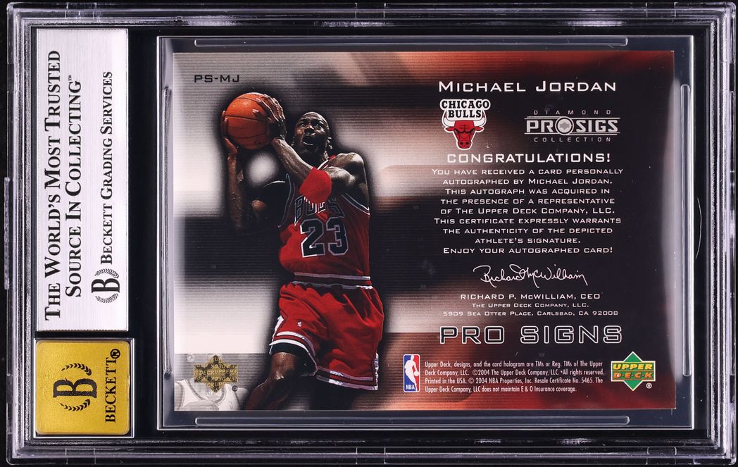 2004 Upper Deck Pro Sigs Gold Michael Jordan AUTO /23 #PS-MJ BGS 8.5 NM ...