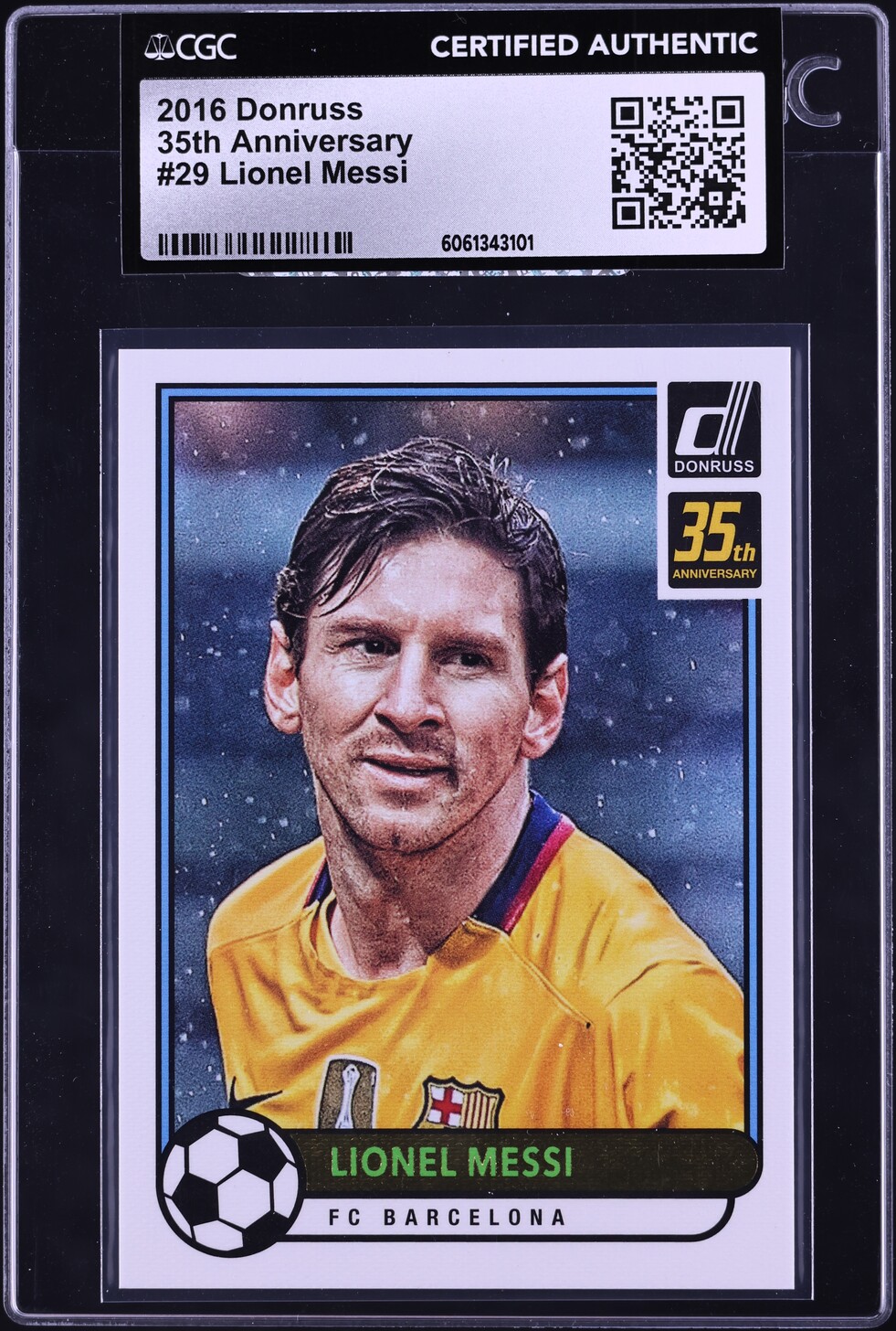 2016 Donruss Soccer 35th Anniversary Lionel Messi #29 CGC AUTH on ...