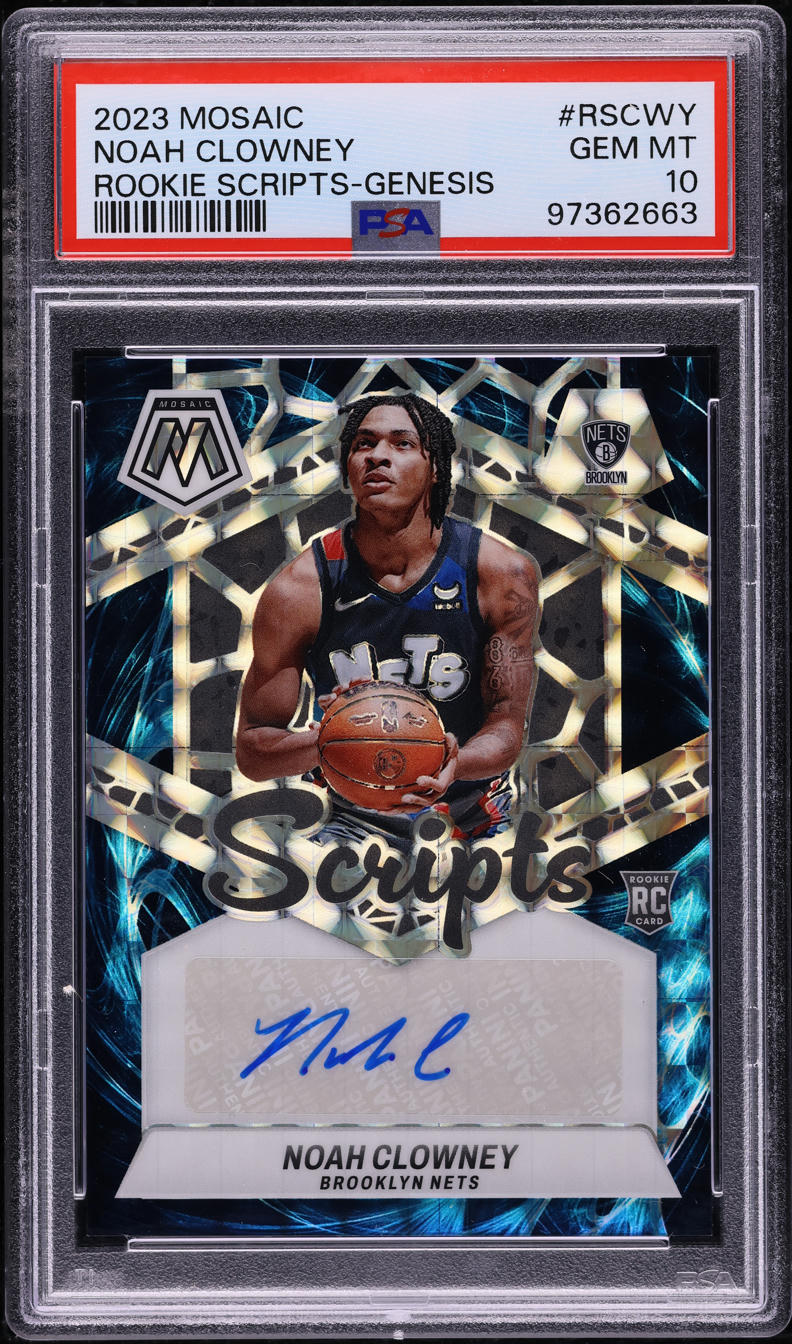 2023 Panini Mosaic Scripts Genesis Noah Clowney ROOKIE AUTO PSA 10 GEM ...