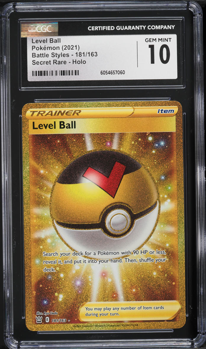 2021 Pokemon SWSH Battle Styles Secret Rare Level Ball #181 CGC 10 GEM ...