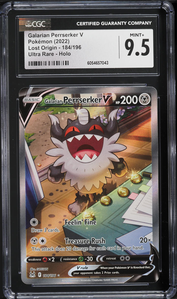2022 Pokemon SWSH Lost Origin Full Art Galarian Perrserker V #184 CGC 9 ...