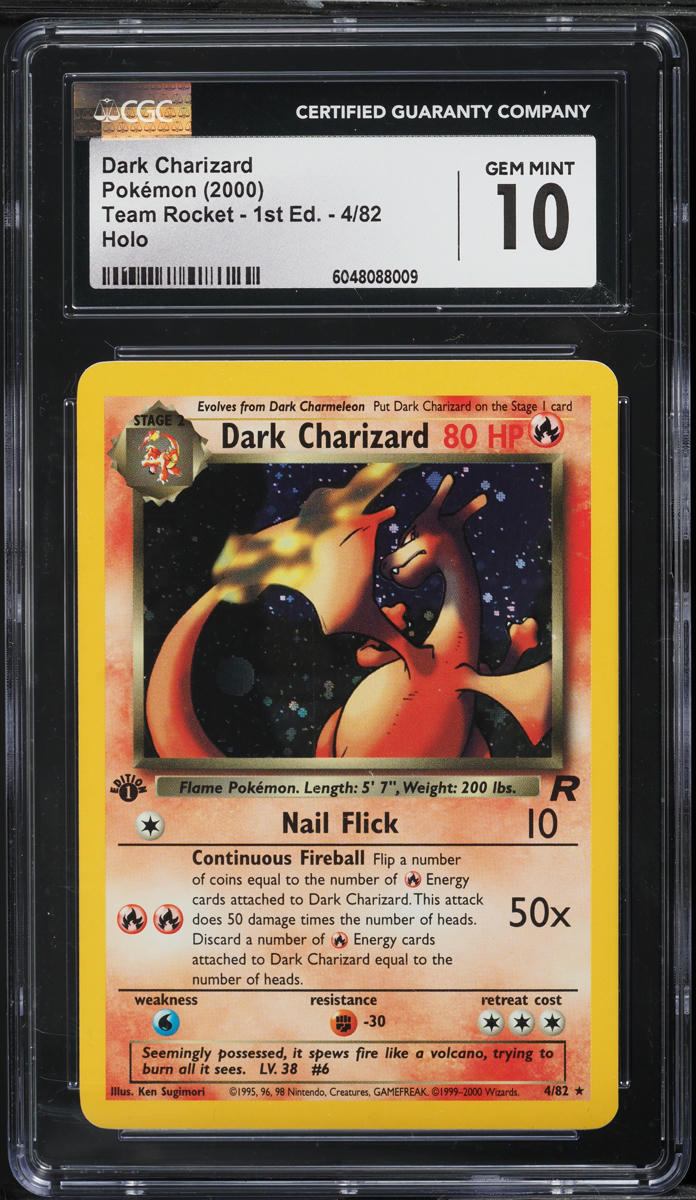 2000 Pokemon Team Rocket 1st Edition Holo Dark Charizard #4 CGC 10 GEM MINT on Fanatics Collect