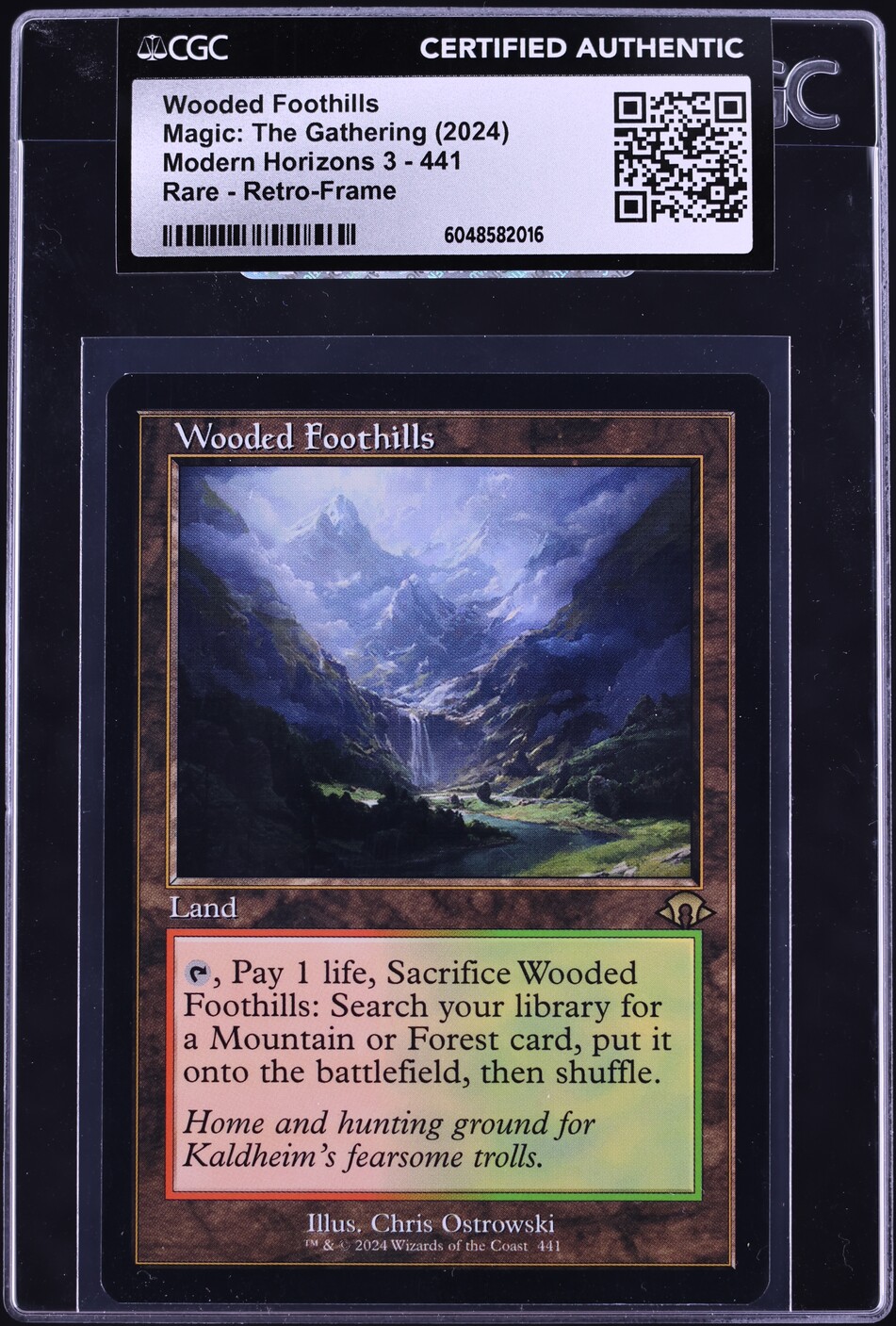 2024 MTG Modern Horizons 3 Retro-Frame Wooded Foothills #441 CGC AUTH ...