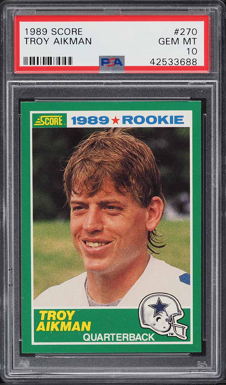 1989 Score Football Troy Aikman ROOKIE #270 PSA 10 GEM MINT on Fanatics Collect