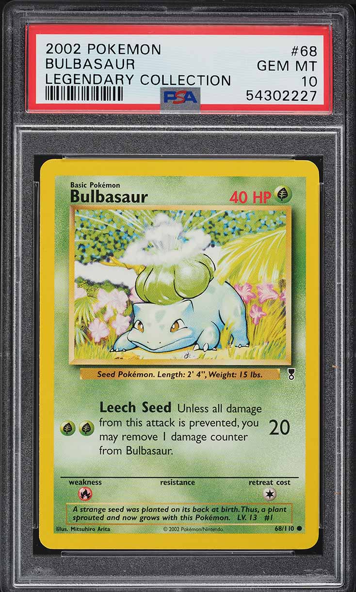 2002 Pokemon Legendary Collection Bulbasaur #68 PSA 10 GEM MINT on ...