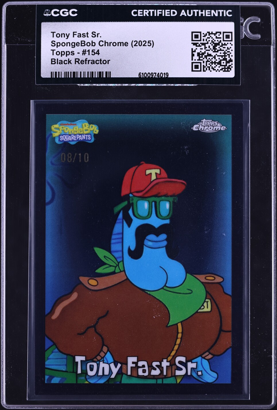 2025 Topps Chrome SpongeBob Black Refractor Tony Fast Sr. /10 #154 CGC ...