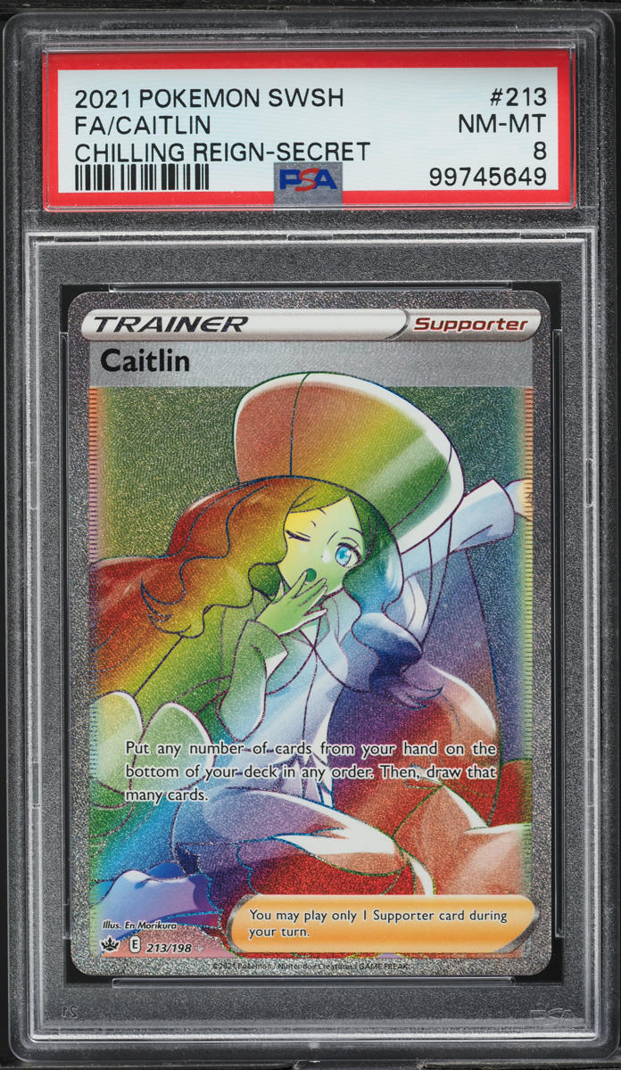 2021 Pokemon Sword & Shield Chilling Reign Hyper Rare Caitlin #213 PSA ...