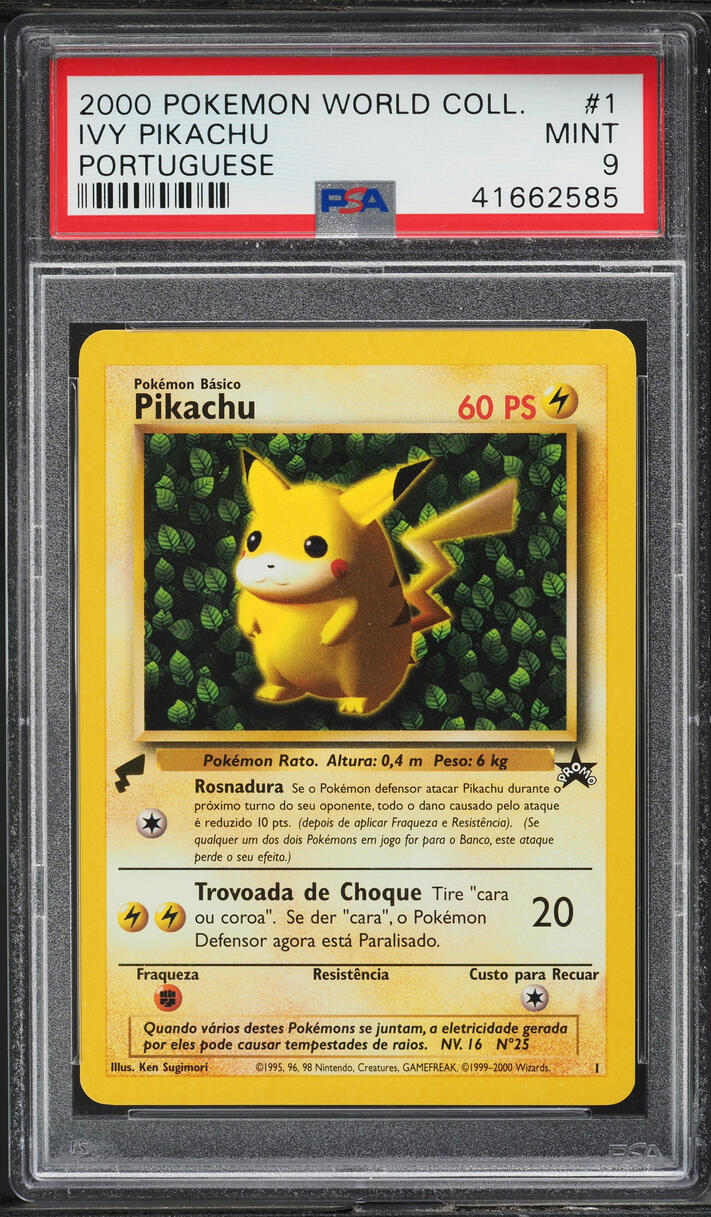 2000 Pokemon Portuguese World Collection Ivy Pikachu #1 PSA 9 MINT on ...