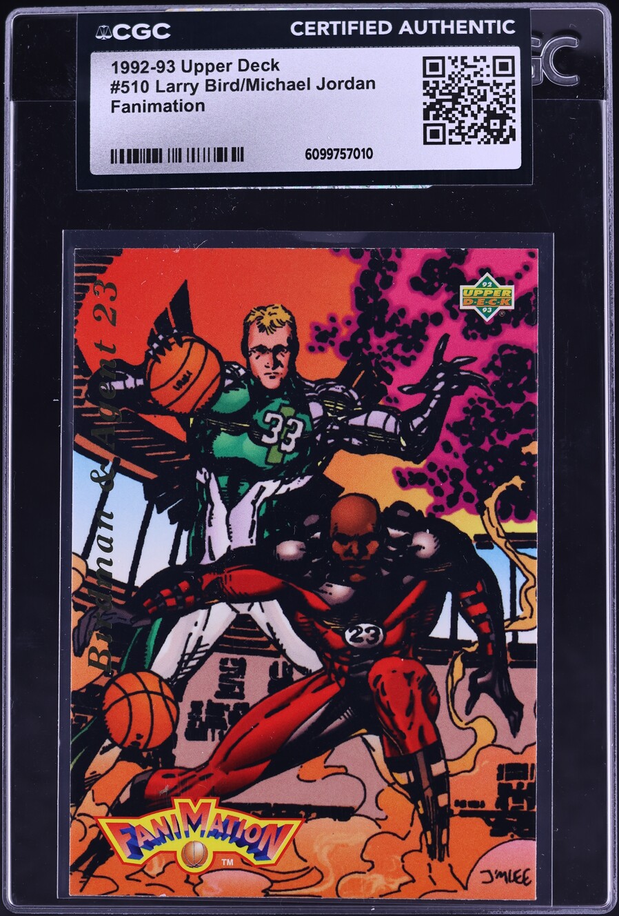 1992 Upper Deck Fanimation Larry Bird Michael Jordan #510 CGC AUTH on ...
