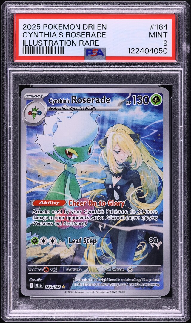 2025 Pokemon Dri En-Destined Rivals IR Cynthia's Roserade #184 PSA 9 ...