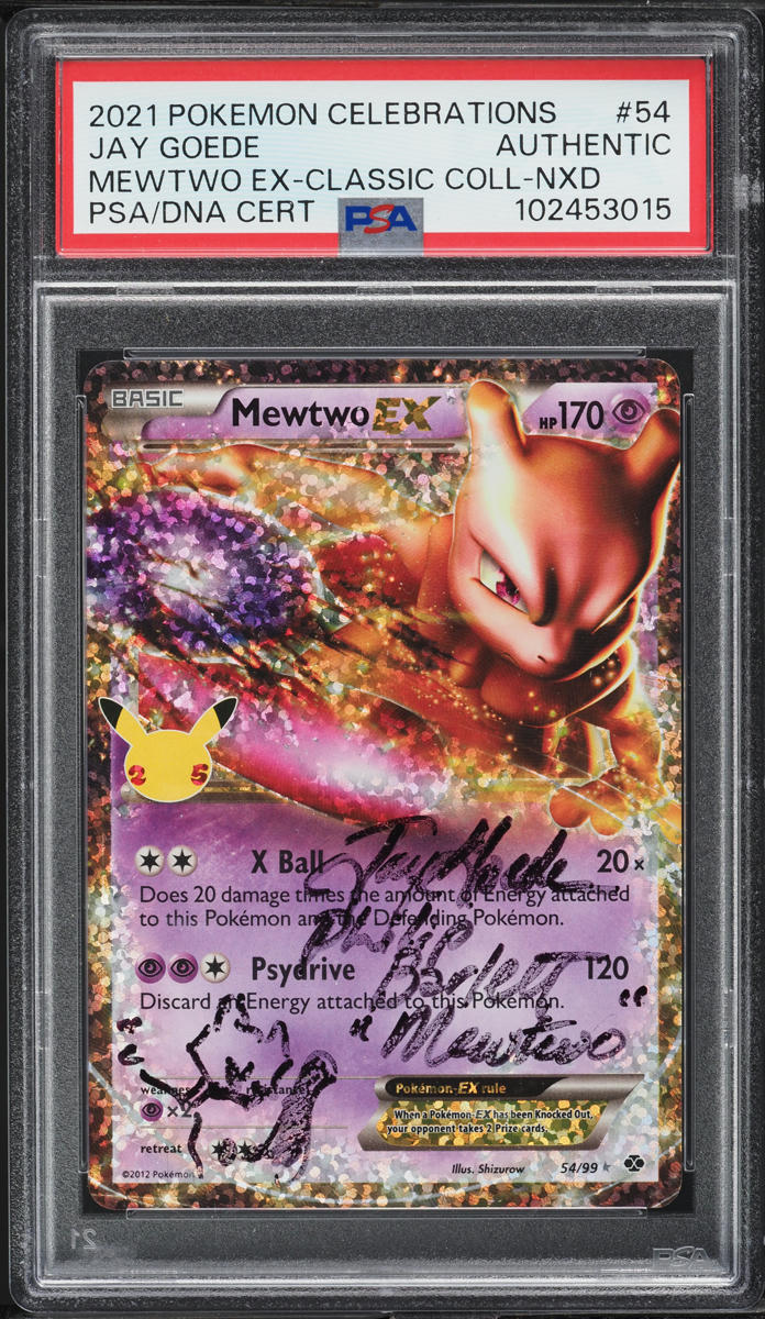 2021 Pokemon Celebrations Classic Mewtwo Ex Jay Goede AUTO #54 PSA AUTH ...