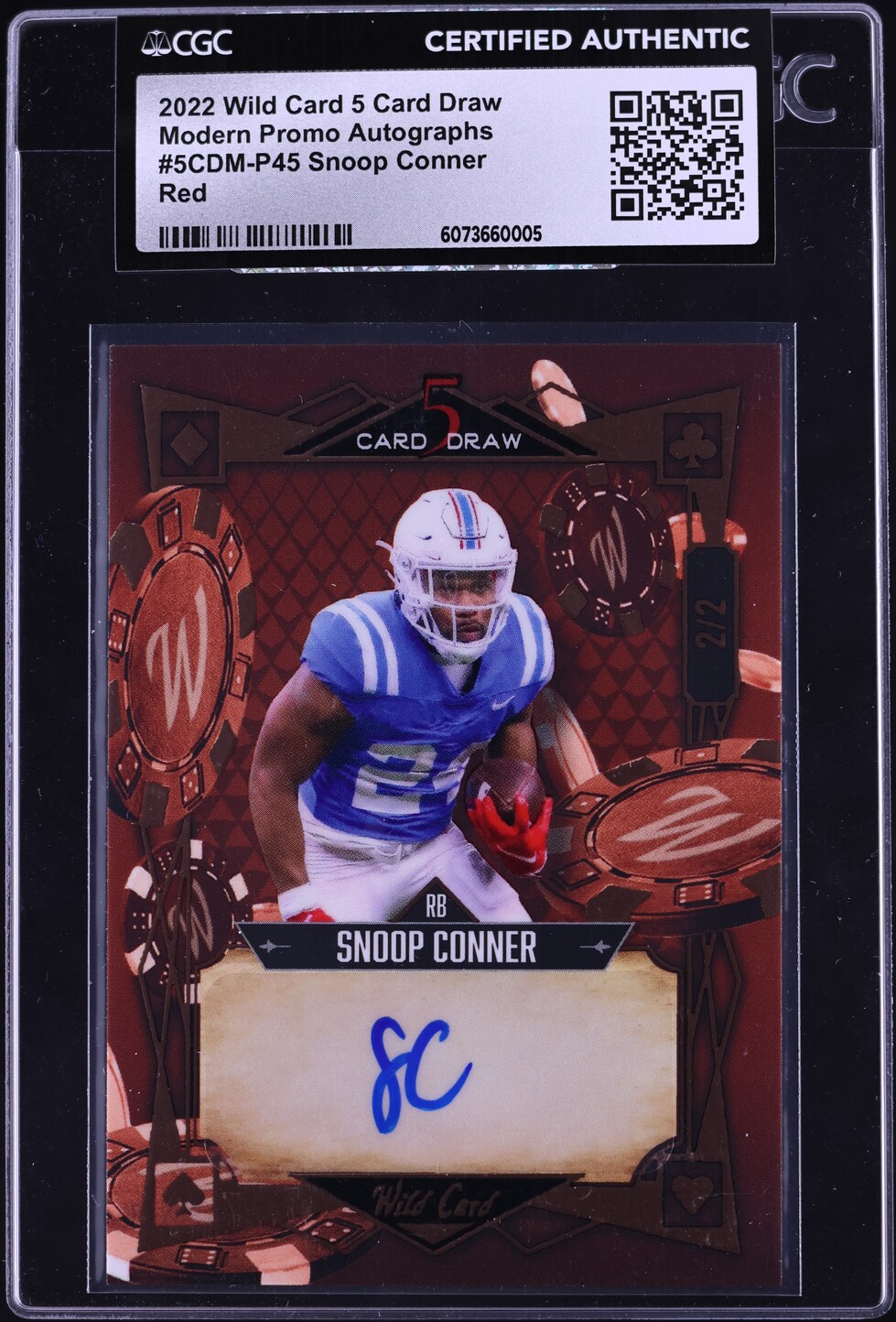 2022 Wild Card 5 Card Draw Modern Promo Red Snoop Conner RC AUTO 2/2 CGC AUTH on Fanatics Collect
