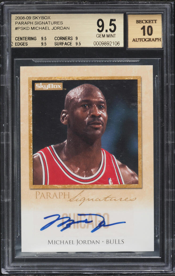 2008 Skybox Paraph Signatures Michael Jordan AUTO #PS-KD BGS 9.5 GEM ...