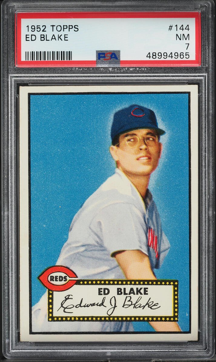 1952 Topps Ed Blake #144 PSA 7 NRMT on Fanatics Collect