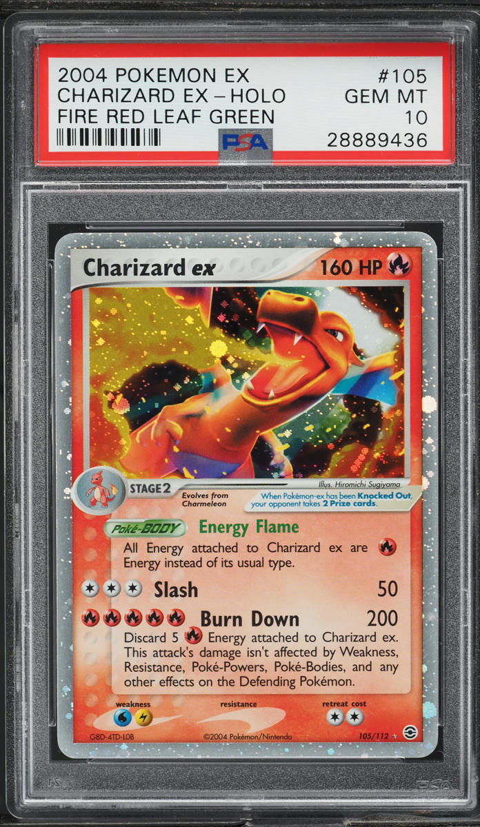 2004 Pokemon EX Fire Red & Leaf Green Holo Charizard ex #105 PSA 10 GEM ...