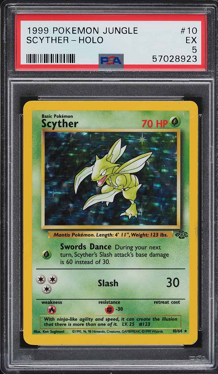1999 Pokemon Jungle Holo Scyther #10 PSA 5 EX on Fanatics Collect