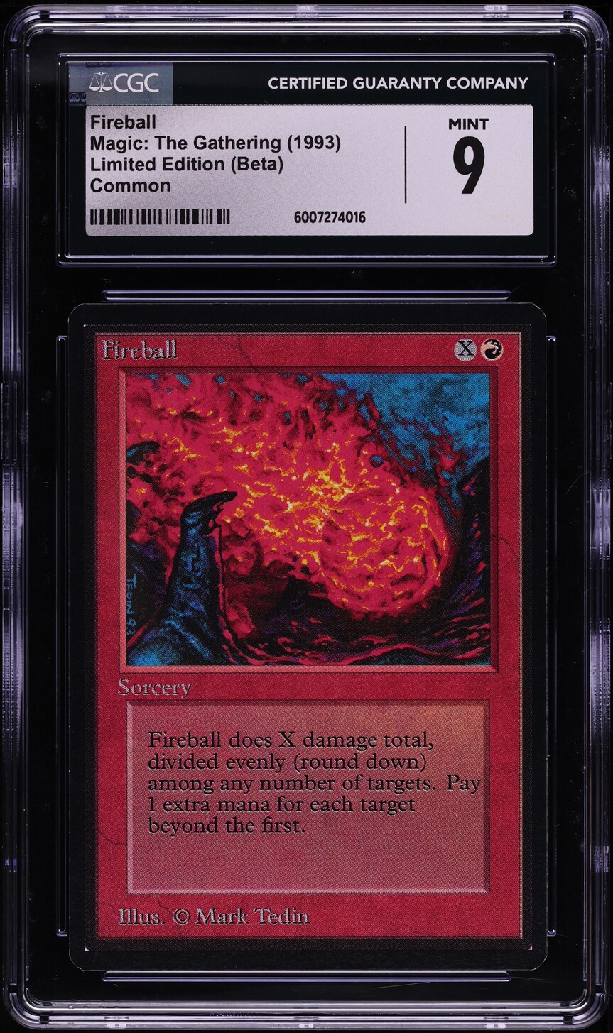 1993 Magic The Gathering MTG Beta Fireball CGC 9 MINT on Fanatics Collect