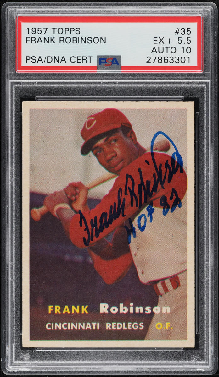 1957 Topps Frank Robinson ROOKIE AUTO DNA 10 #35 PSA 5.5 EX+ on ...