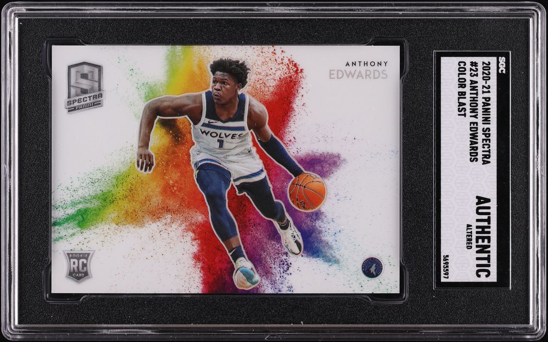 2020 Panini Spectra Color Blast Anthony Edwards ROOKIE #23 SGC AUTH on ...