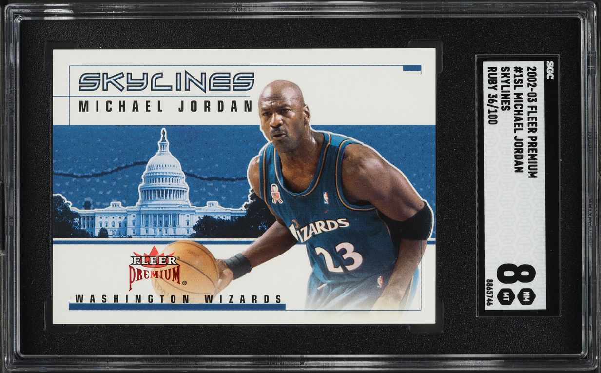 2002 Fleer Premium Skylines Ruby Michael Jordan /100 #1SL SGC 8 NM-MT ...