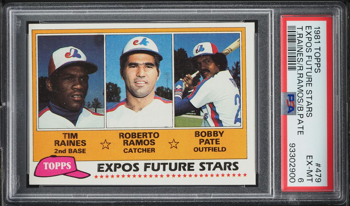 1981 Topps Tim Raines ROOKIE #479 PSA 6 EXMT on Fanatics Collect
