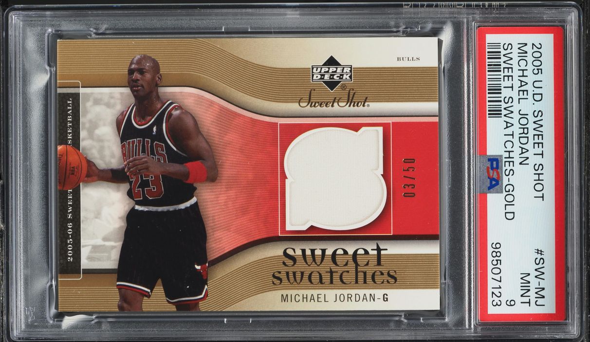 2005 Upper Deck Sweet Shot Gold Michael Jordan PATCH /50 #SW-MJ PSA 9 ...