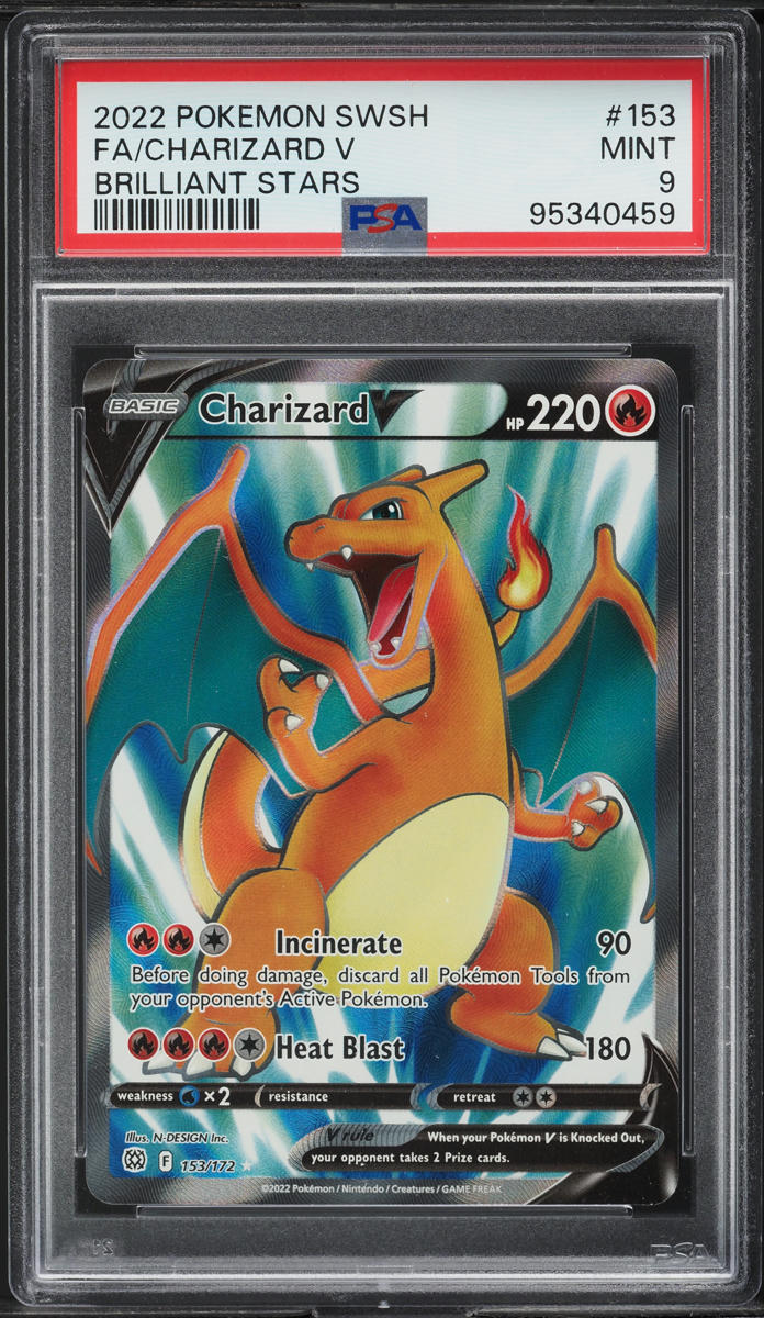 2022 Pokemon Sword & Shield Brilliant Stars Full Art Charizard V #153 ...