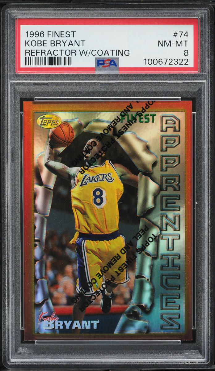 1996 Finest Refractor w/ Coating Kobe Bryant ROOKIE #74 PSA 8 NM-MT on ...
