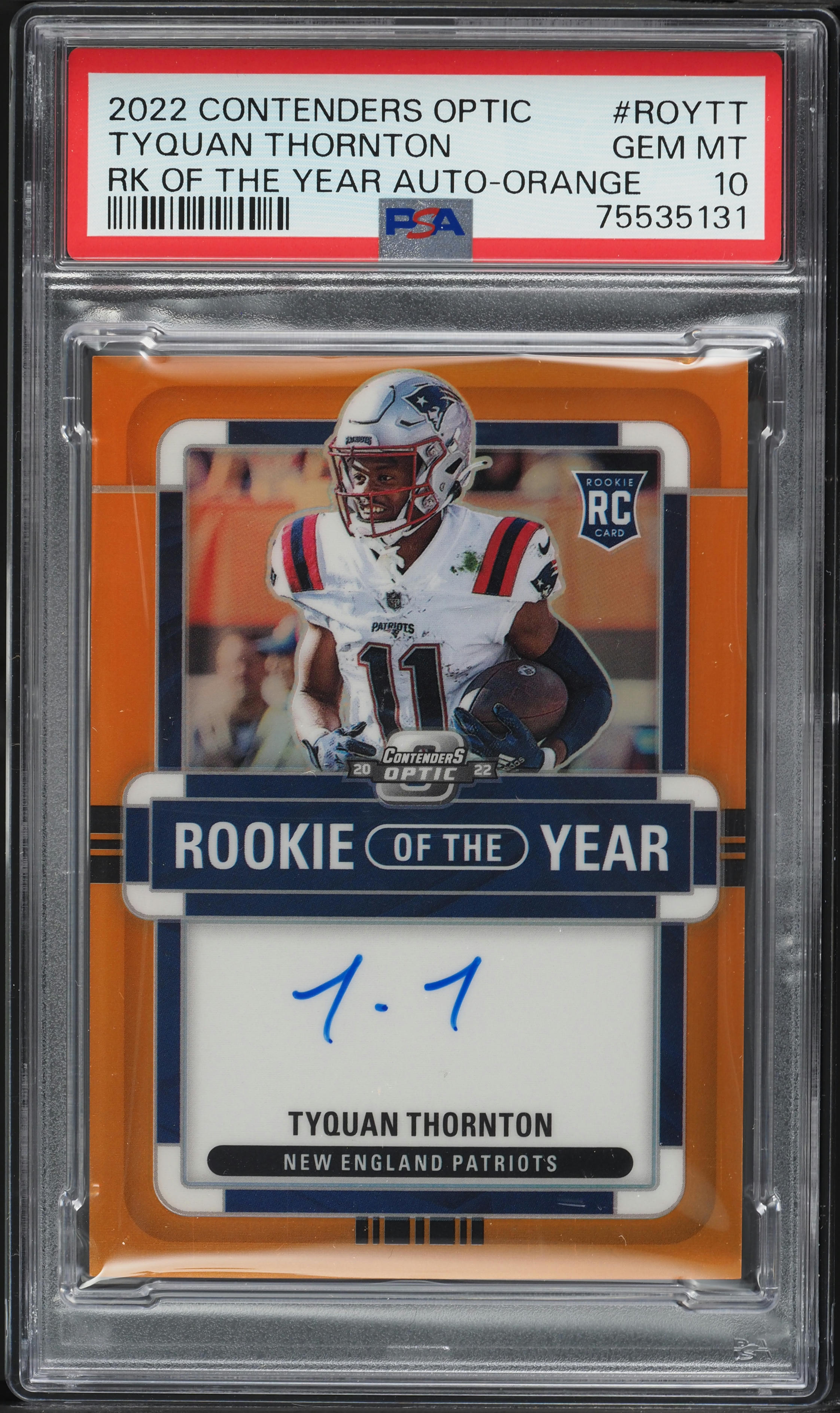 2022 Panini Contenders Optic ROY Orange Tyquan Thornton ROOKIE AUTO /50 ...