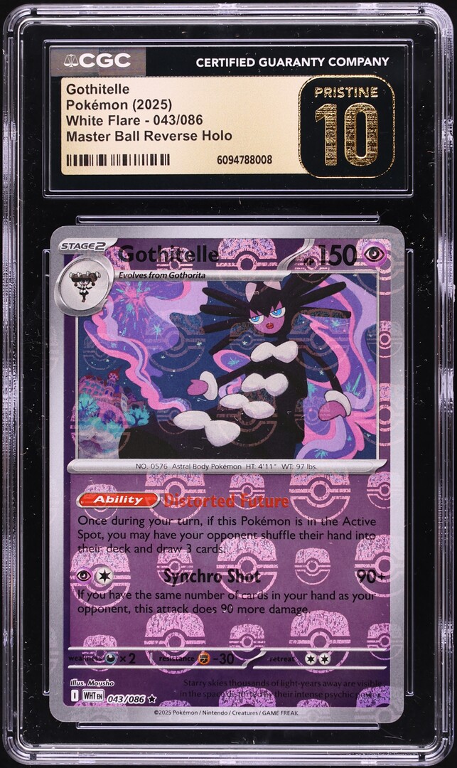 2025 Pokemon White Flare Master Ball Reverse Holo Gothitelle #043 CGC ...