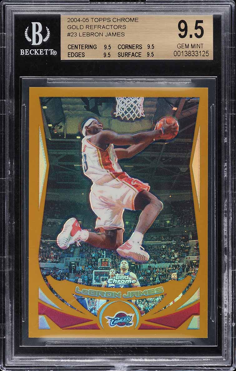 2004 Topps Chrome Gold Refractor LeBron James /99 #23 BGS 9.5 GEM MINT ...