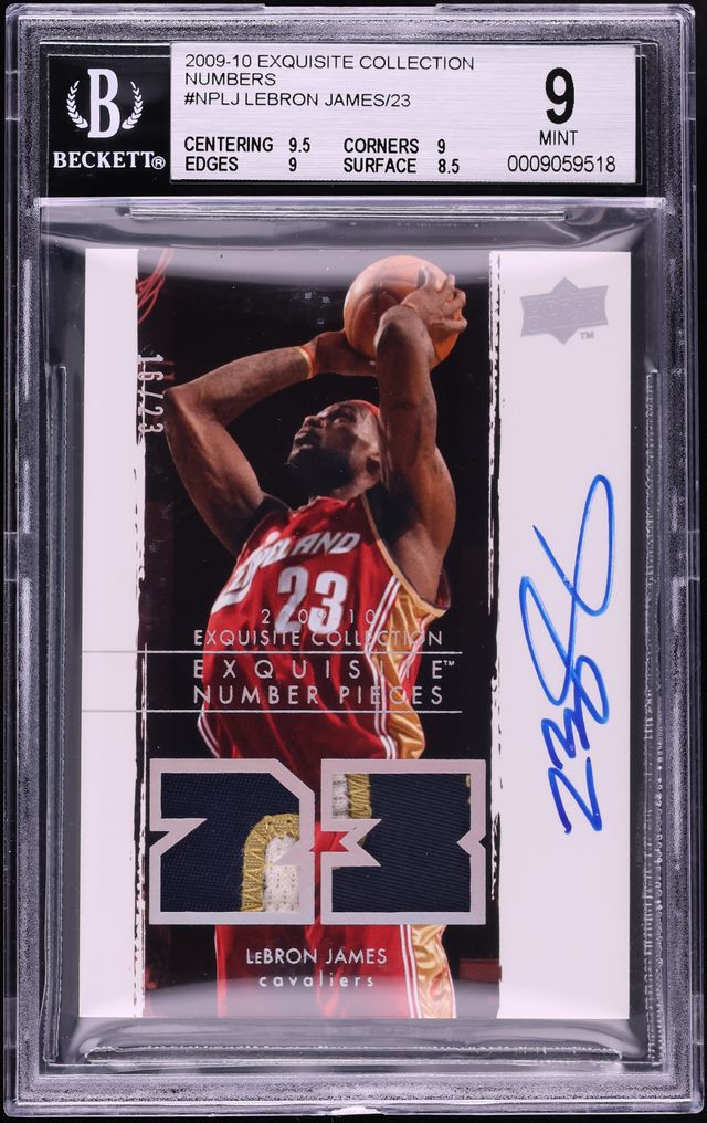 2009 Exquisite Collection Number Pieces LeBron James PATCH AUTO /23 #NP ...
