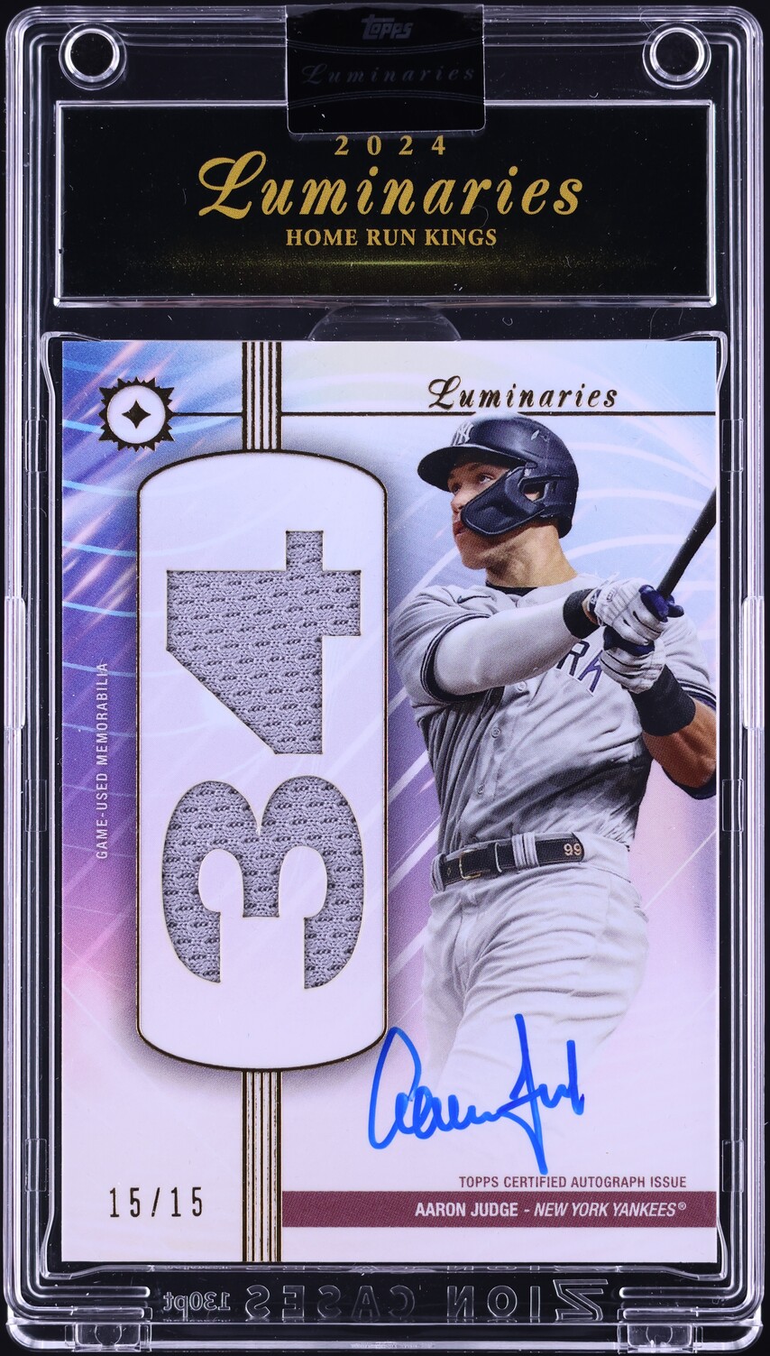 2024 Topps Luminaries Home Run Kings Aaron Judge PATCH AUTO 15/15 #HRKAR-AJ on Fanatics Collect