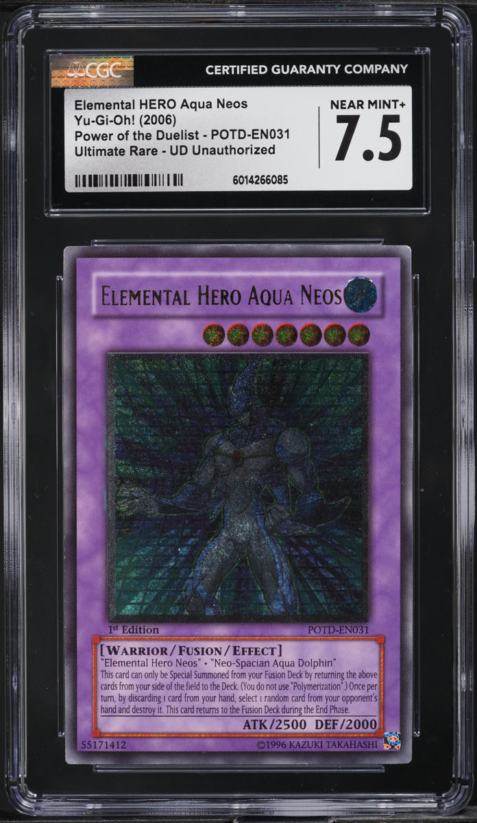 2006 Yu-Gi-Oh! POTD 1st Edition Elemental Hero Aqua Neos #POTD-EN031 CGC 7.5 on Fanatics Collect