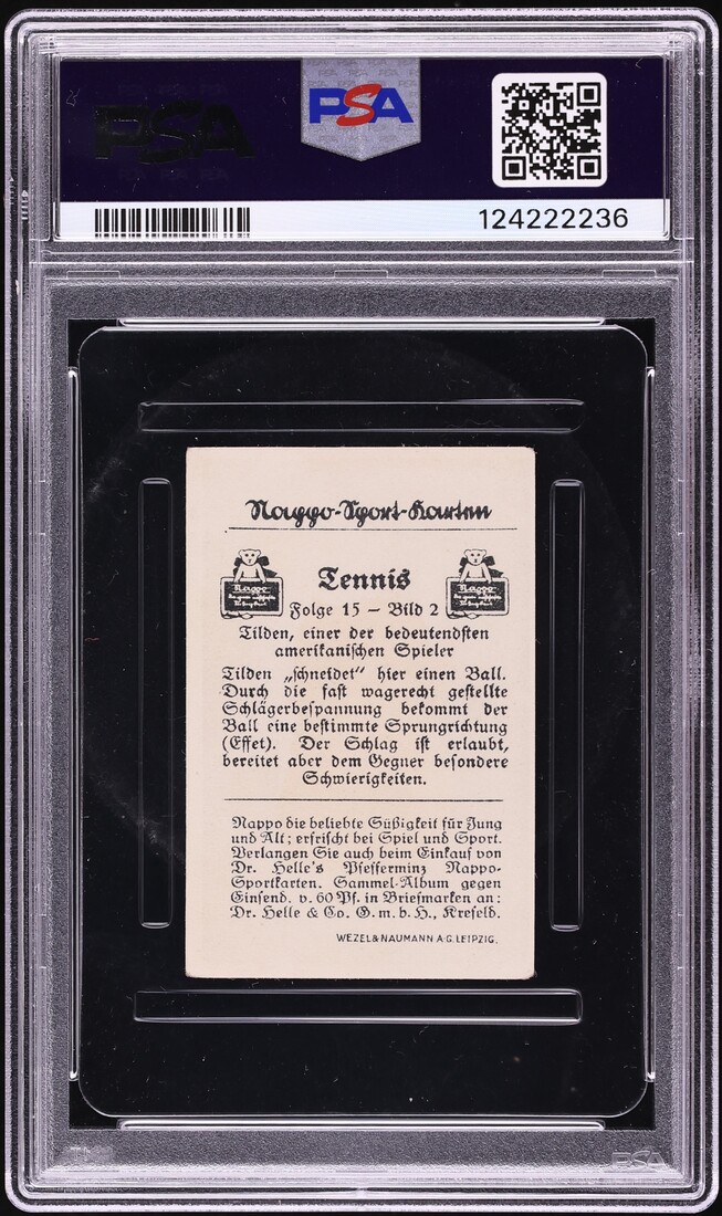 1928 Nappo Sport Karten Folge 15 Bill Tilden #2 PSA 4 VGEX on Fanatics ...