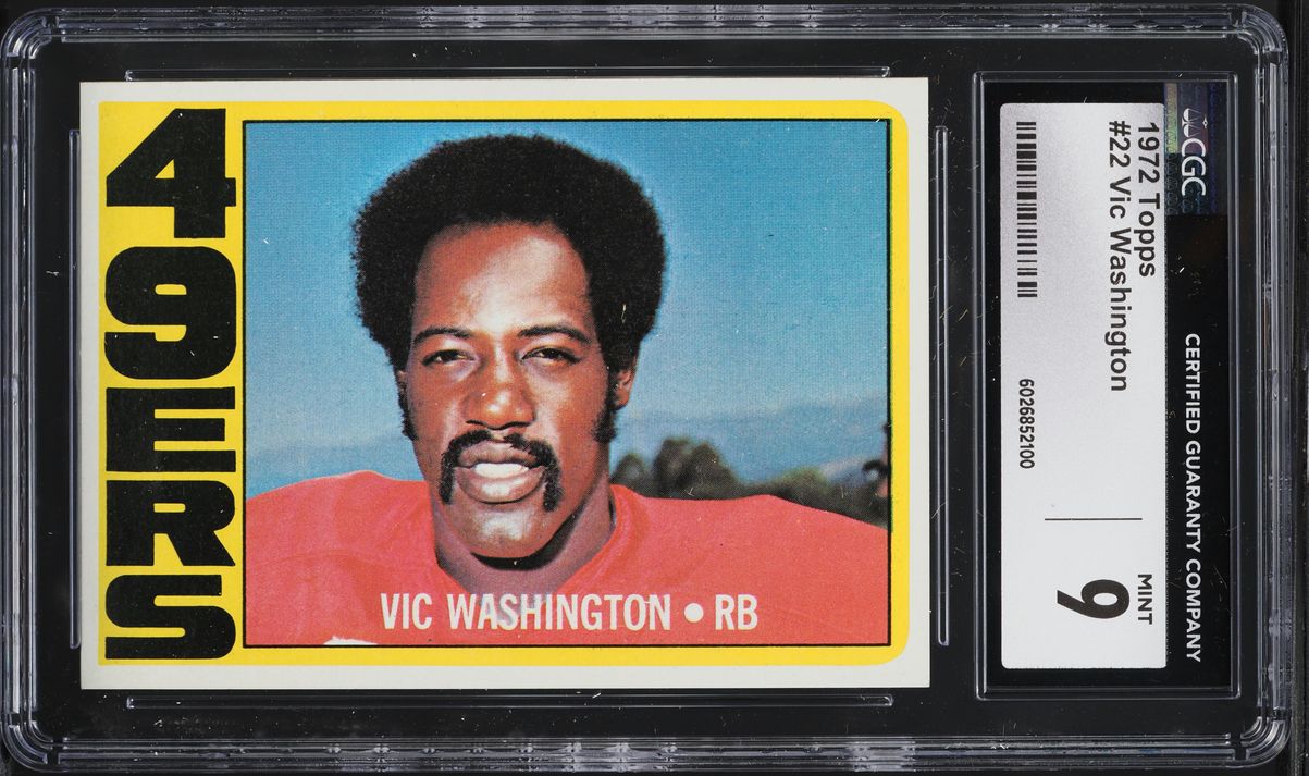 1972 Topps Football Vic Washington #22 CGC 9 MINT on Fanatics Collect
