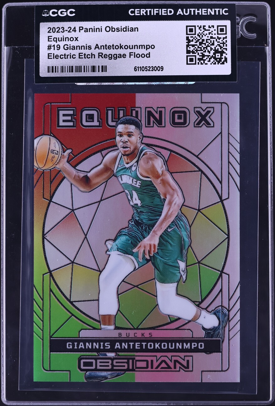 2023 Panini Obsidian Equinox Electric Etch Reggae Flood Giannis ...