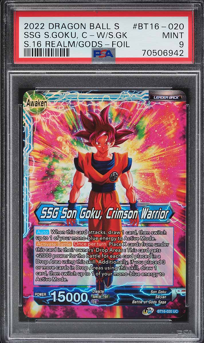 2022 Dragon Ball Super Series 16 Foil SSG Son Goku #BT16-020 PSA 9 MINT on Fanatics Collect