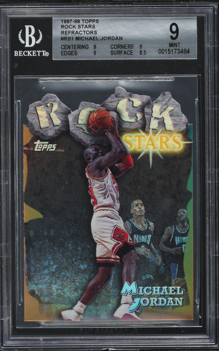 1997 Topps Rock Stars Refractor Die-Cut Michael Jordan #RS1 BGS 9 MINT ...
