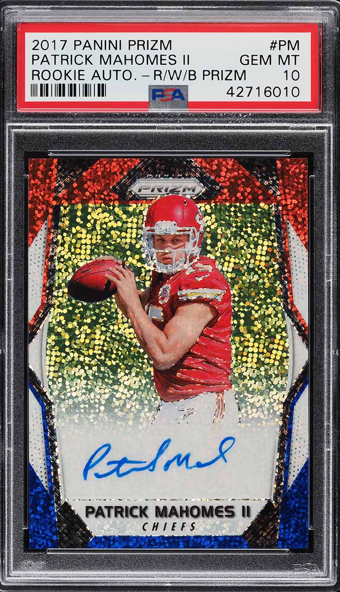 2017 Panini Prizm Red White Blue Patrick Mahomes SP ROOKIE AUTO #RA-PM ...