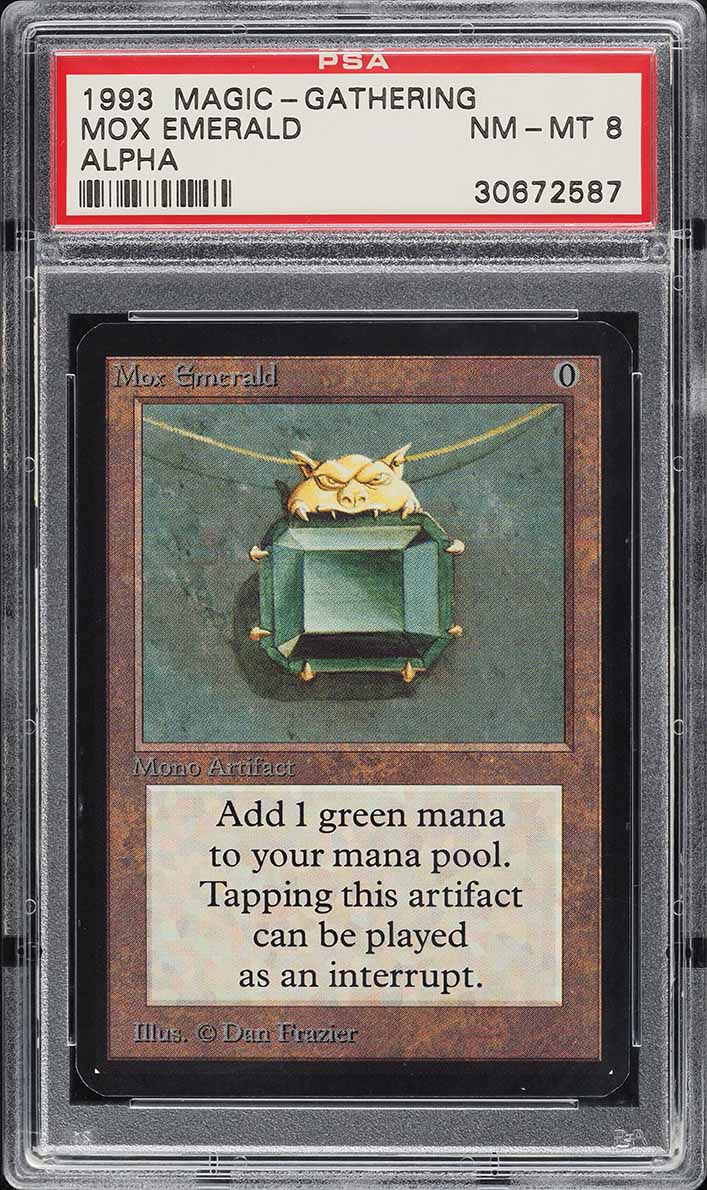 1993 Magic The Gathering MTG Alpha Mox Emerald PSA 8 NM-MT on Fanatics ...