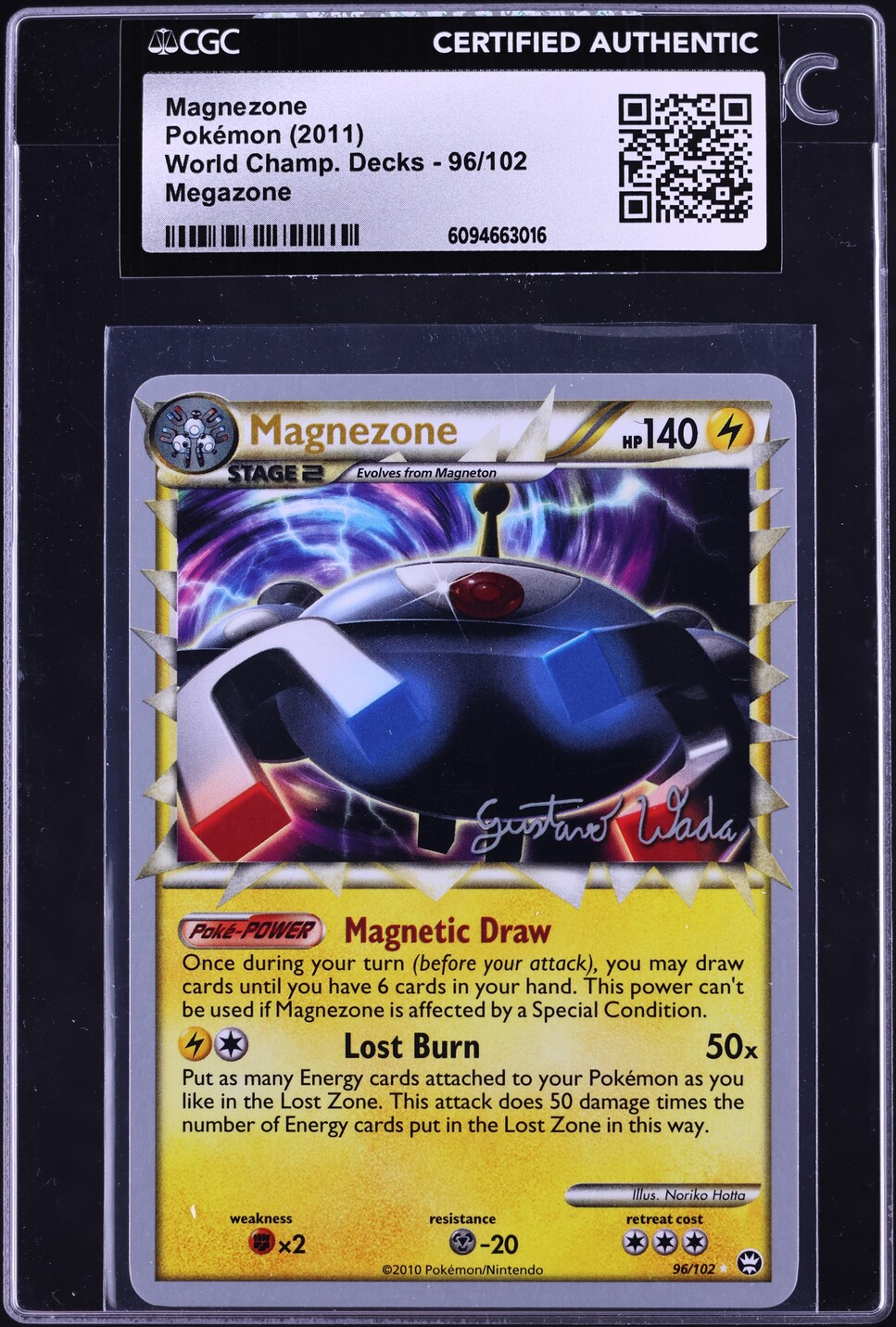 2011 Pokemon World Championships Decks Megazone Magnezone #96 CGC AUTH ...