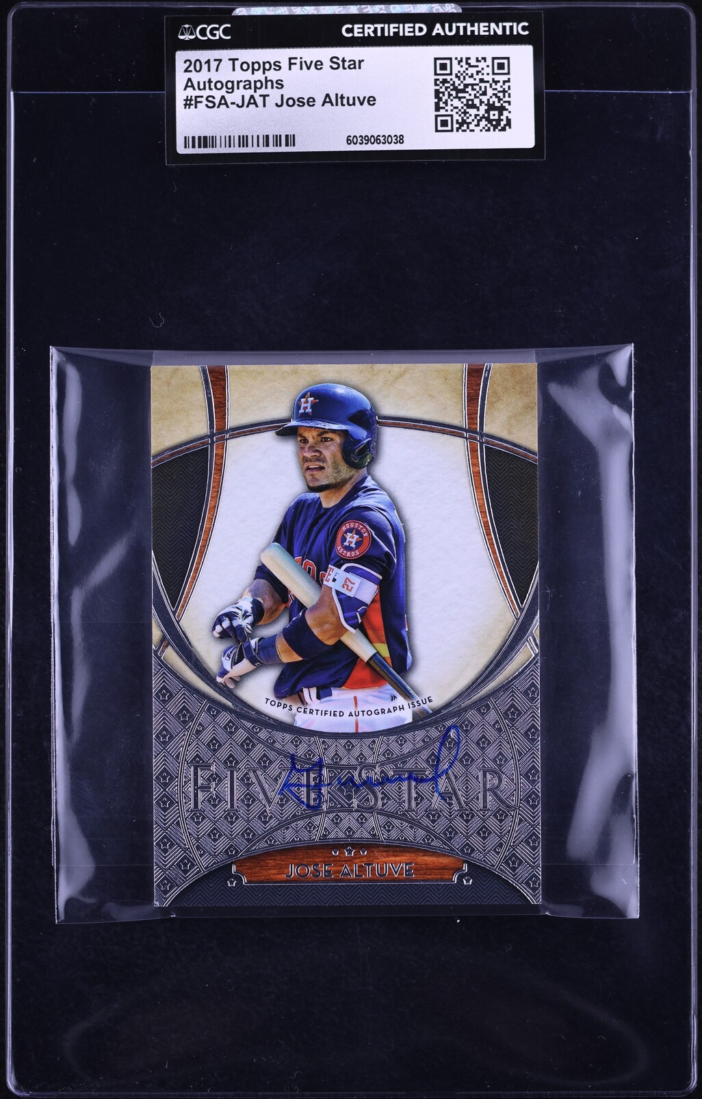 2017 Topps Five Star Jose Altuve AUTO #FSA-JAT CGC AUTH on Fanatics Collect