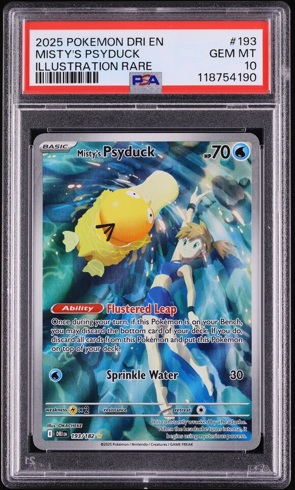 2025 Pokemon Scarlet & Violet Destined Rivals IR Misty's Psyduck #193 PSA 10 GEM on Fanatics Collect