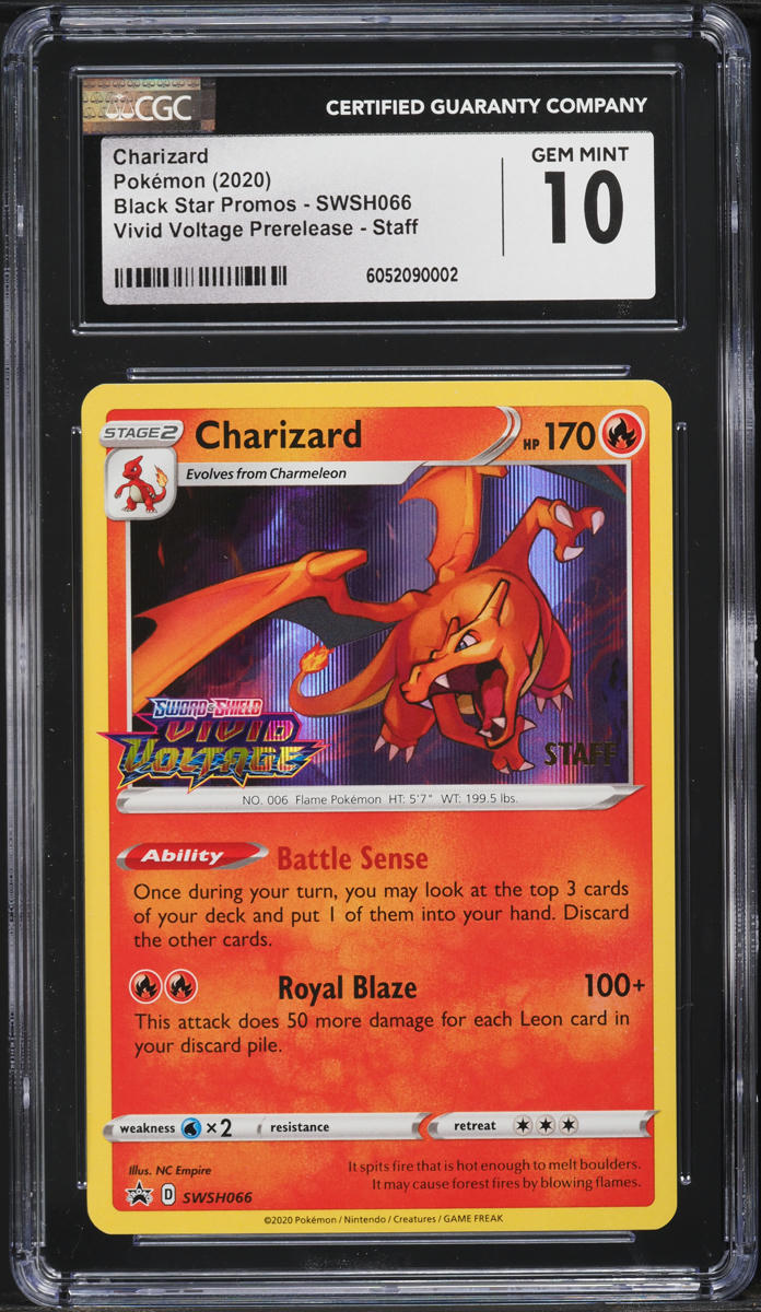 2020 Pokemon SWSH Vivid Voltage Promo Staff Charizard #SWSH066 CGC 10 ...