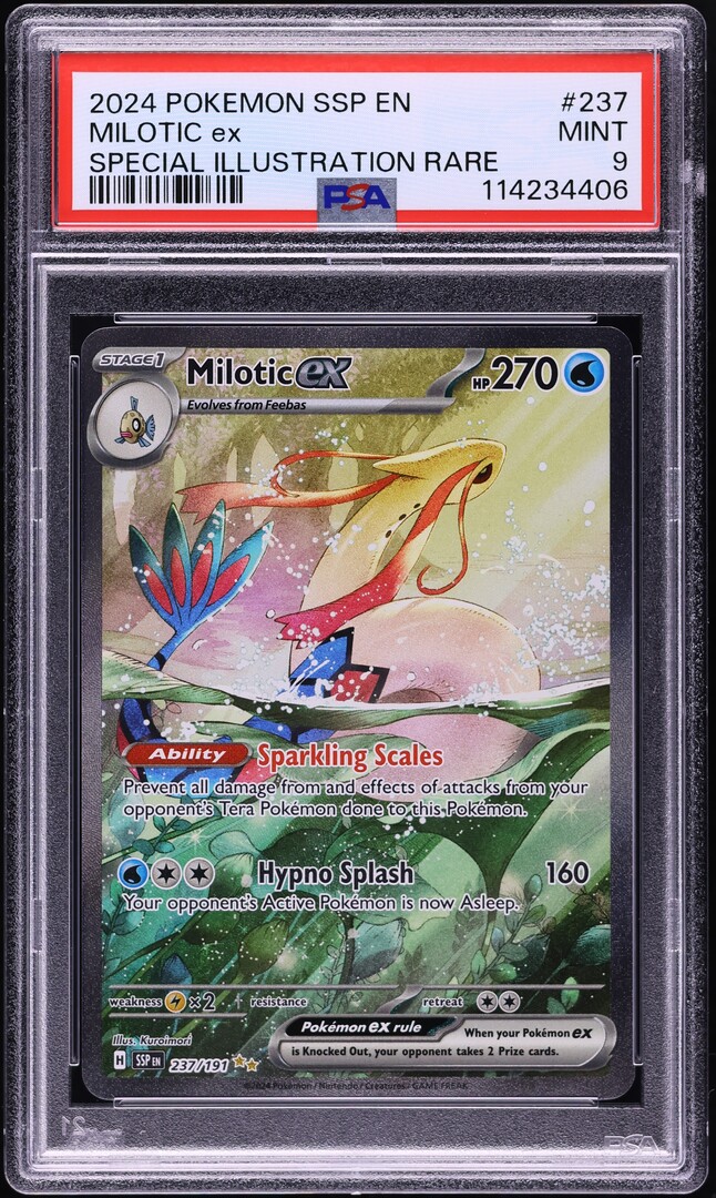 2024 Pokemon Scarlet & Violet Surging Sparks SIR Milotic ex #237 PSA 9 ...
