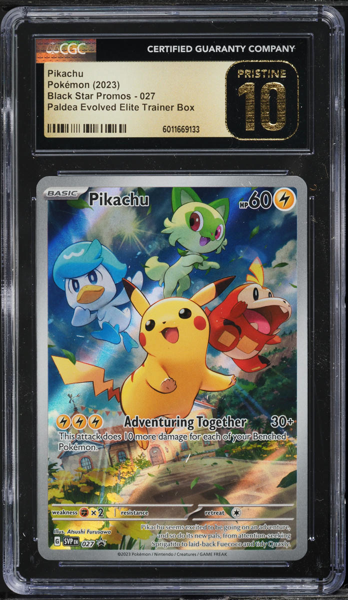 2023 Pokemon SV Black Star Promo Paldea Evolved ETB Pikachu #27 CGC 10 PRISTINE on Fanatics Collect