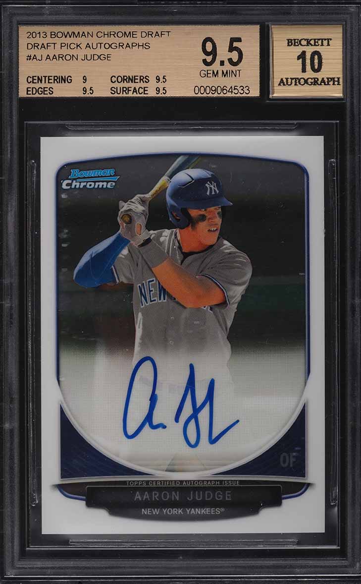 2013 Bowman Chrome Draft Aaron Judge PROSPECT AUTO #BCA-AJ BGS 9.5 GEM ...